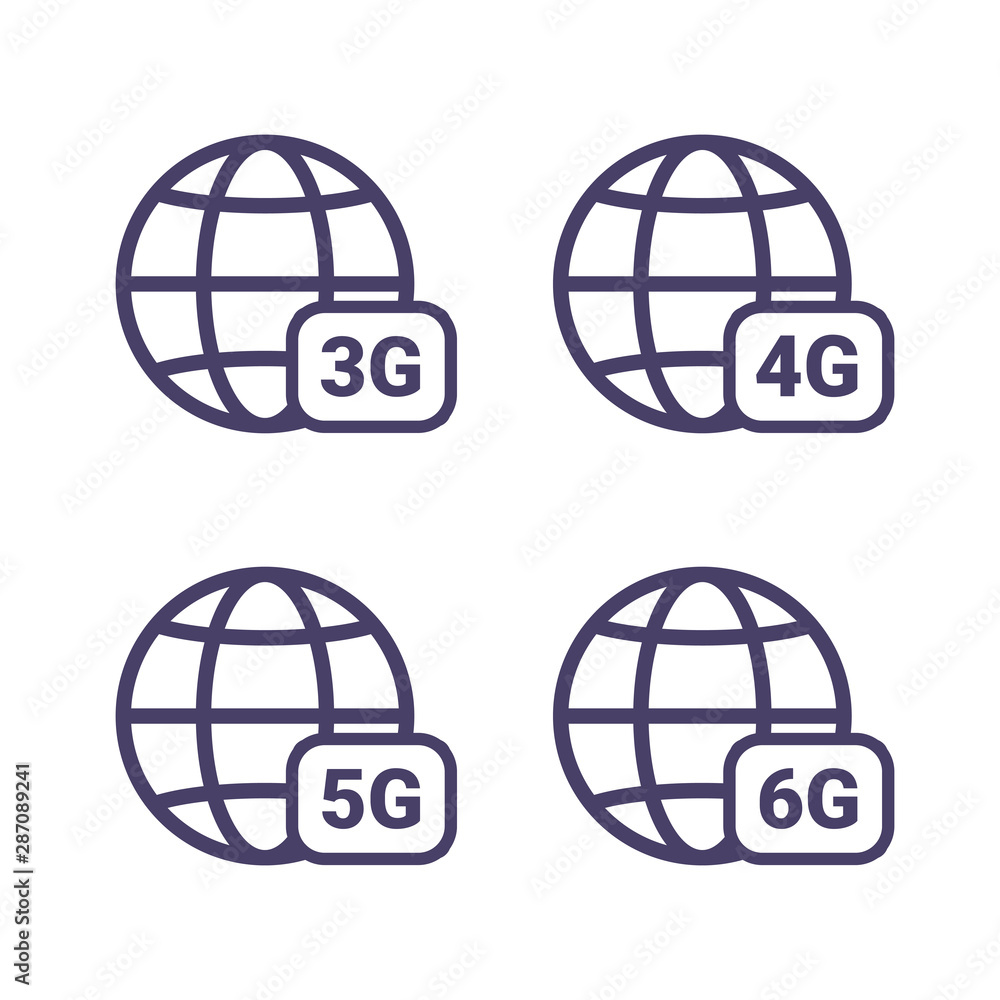 2G, 3G, 4G, 5G, 6G technology icon symbols Stock Vector | Adobe Stock