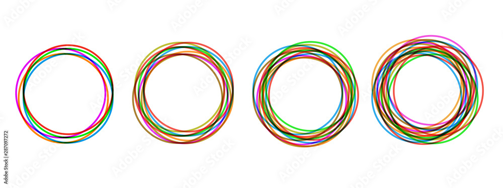 Circular form, set of circles using sketch drawing circle lines ...