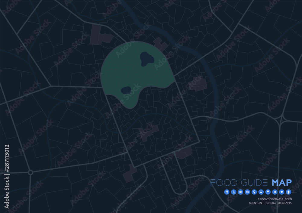 Food and dessert guide map travel with icon concept, Ice cream popsicle ...