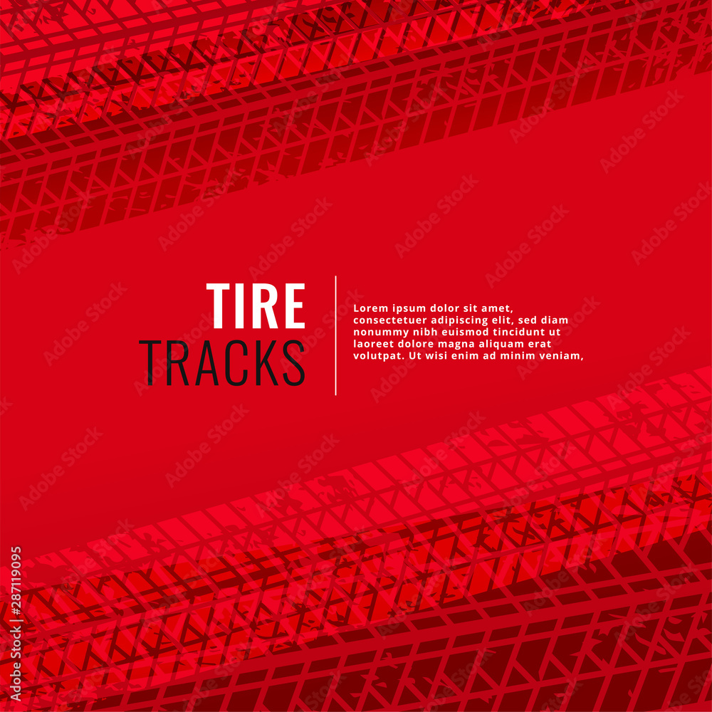 red background with tire tracks print marks Stock Vector | Adobe Stock