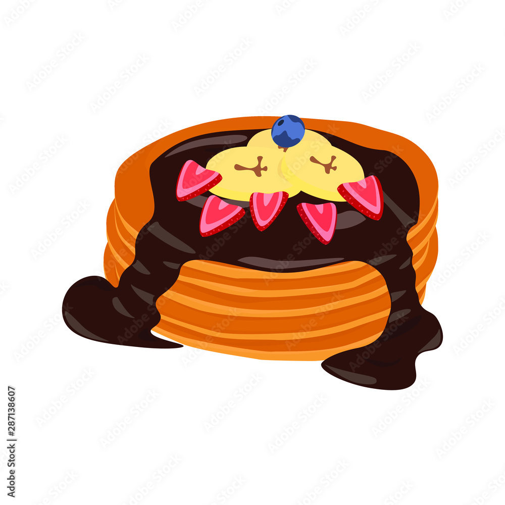 Pancake stack vector isolated clip-art, cartoon style illustration ...