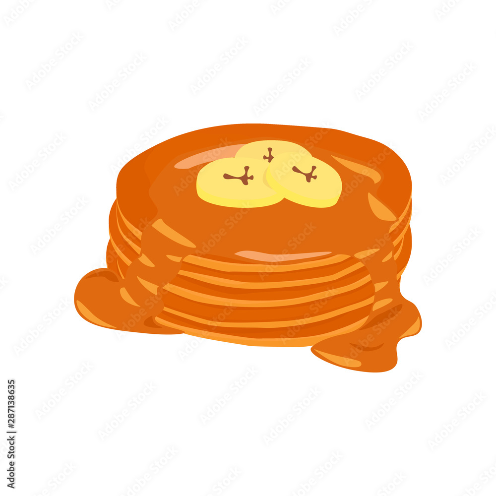 Pancake stack vector isolated clip-art, cartoon style illustration ...
