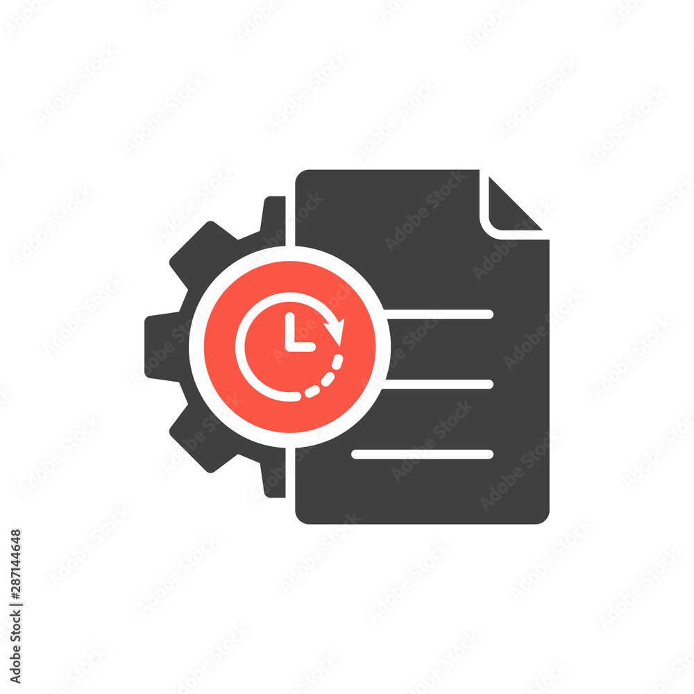 Project Management Icon with clock sign, countdown, deadline, schedule ...