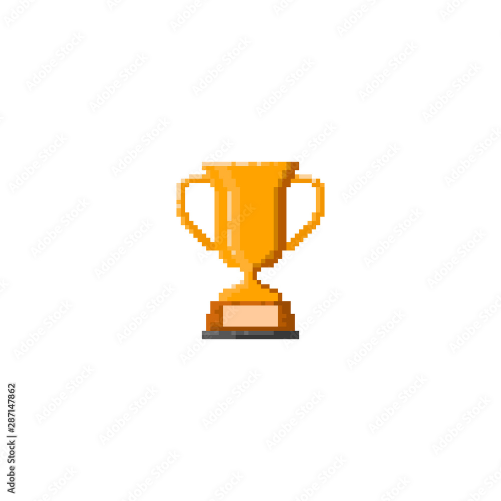 Pixel trophy cup.8bit art. Stock Vector | Adobe Stock
