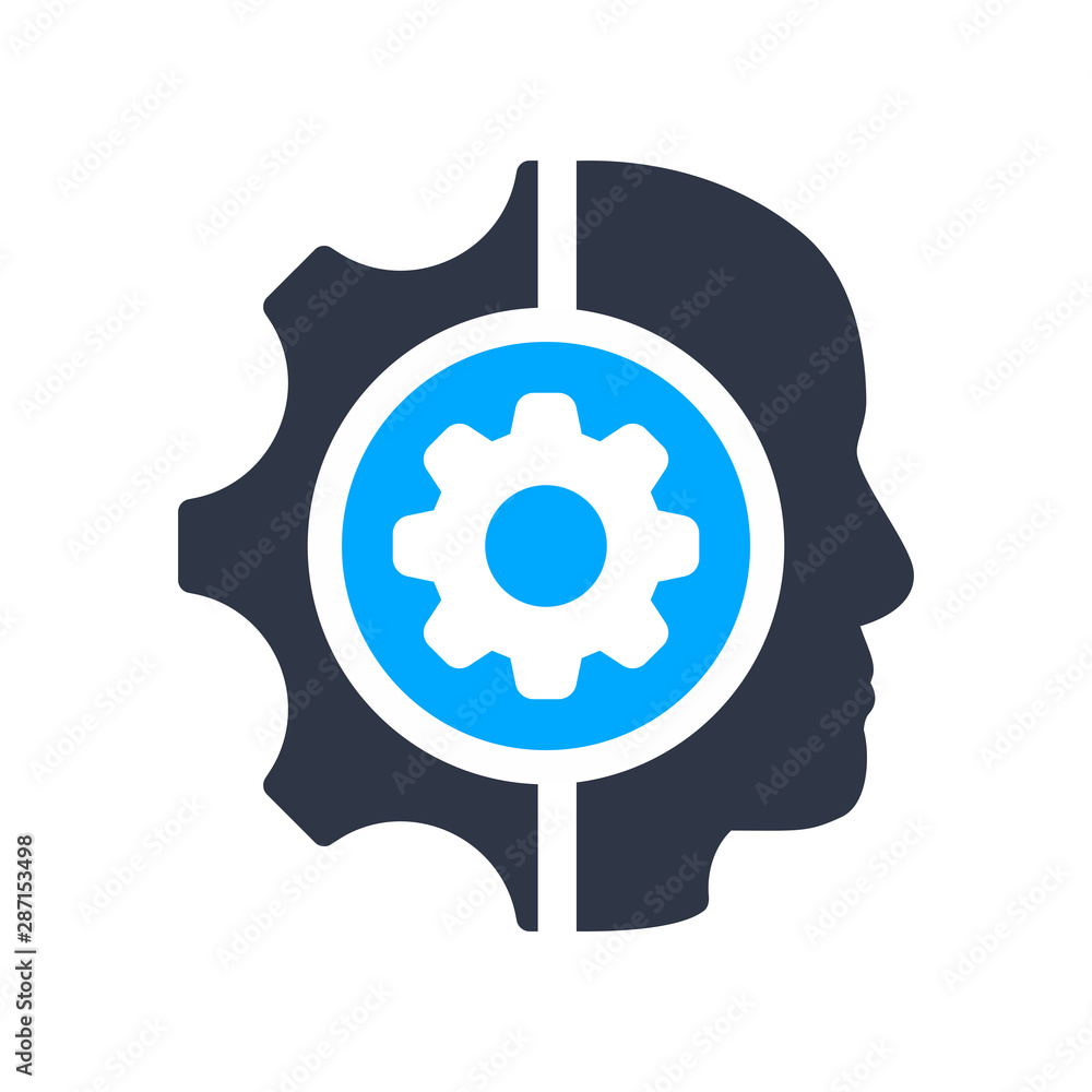 Employee skills sign. Leadership Skills icon with settings sign ...