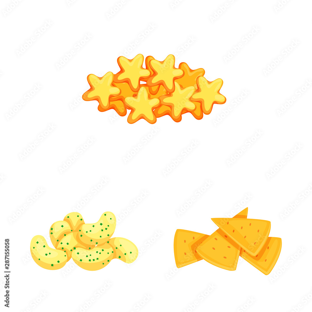 Vector design of food and crunchy icon. Collection of food and flavor ...