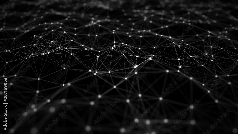Network connection structure. Big data digital dark background. Science ...