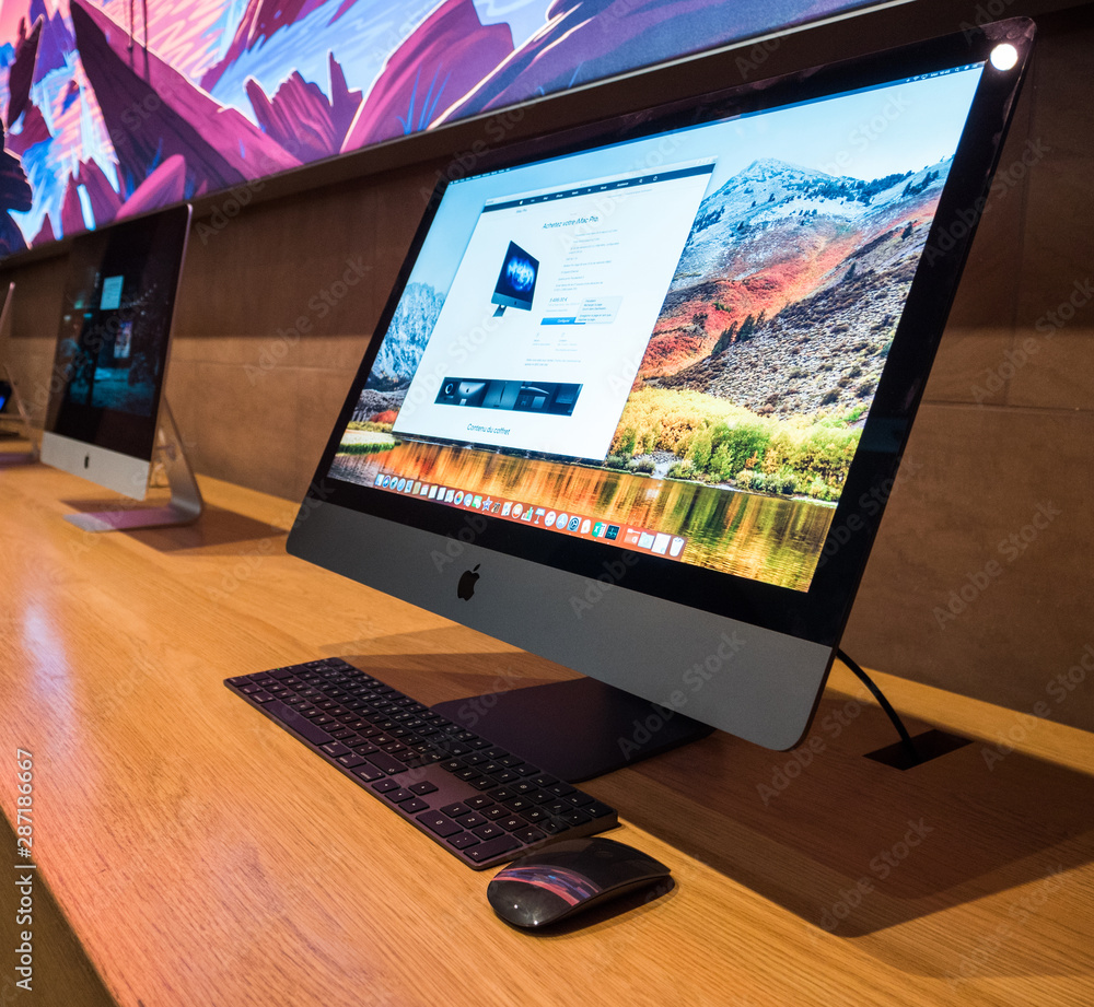 STRASBOURG, FRANCE - JAN 11, 2018: New iMac Pro the all-in-one personal ...