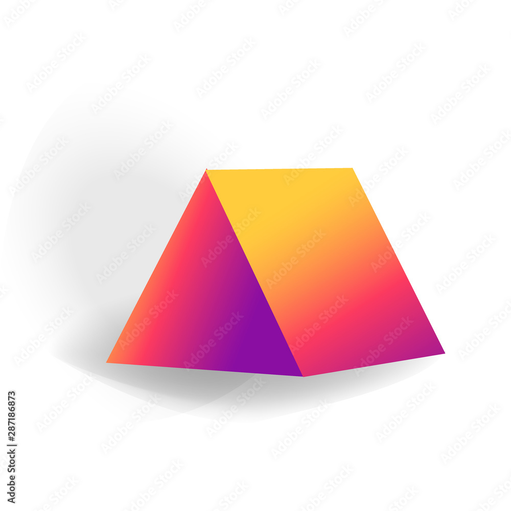 triangular prism - One 3D geometric shape with holographic gradient ...