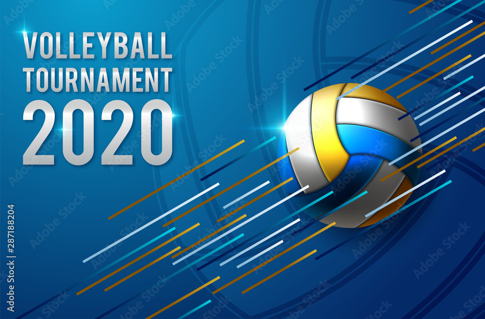 Volleyball Tournament Poster Template Design Vector Illustration Stock ...