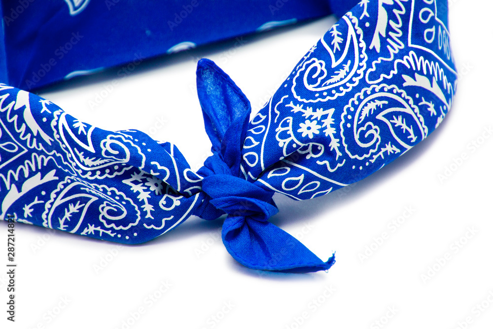 Blue bandana isolated on white background Stock Photo | Adobe Stock