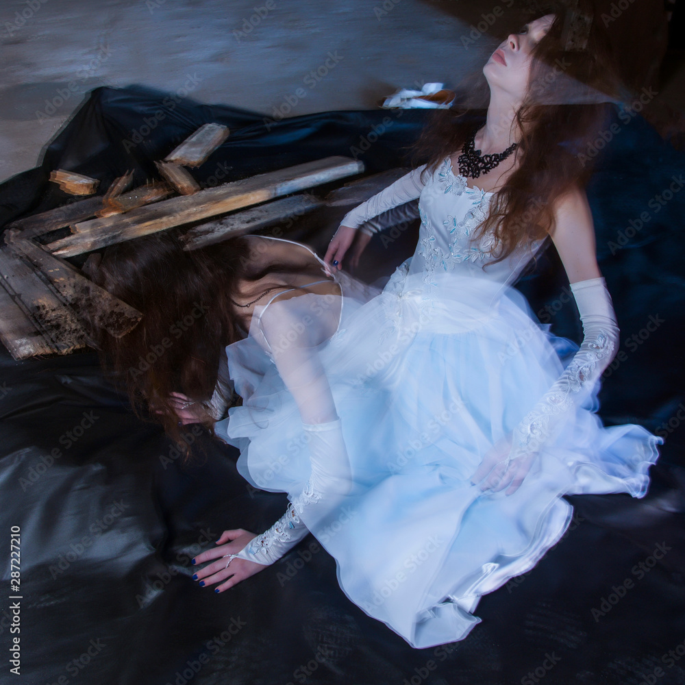 set of photos the wandering ghost of a lonely dead bride Stock Photo ...