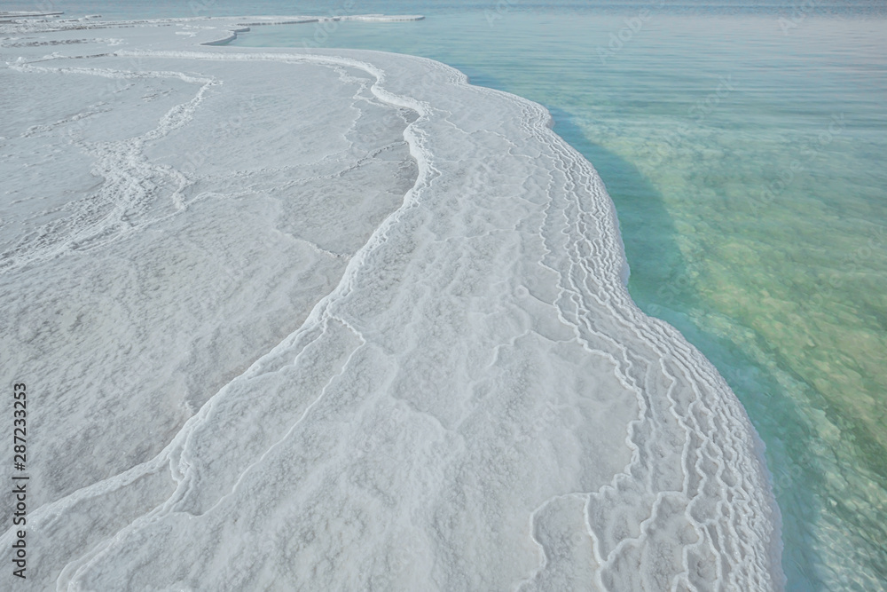 Dead Sea. Salt at the bottom of the Dead Sea Stock Photo | Adobe Stock