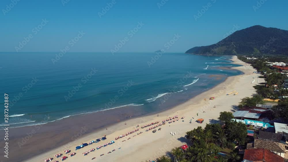 Pauba beach, Sao Sebastiao, Brazil. Paradisiac beach view of seawater ...