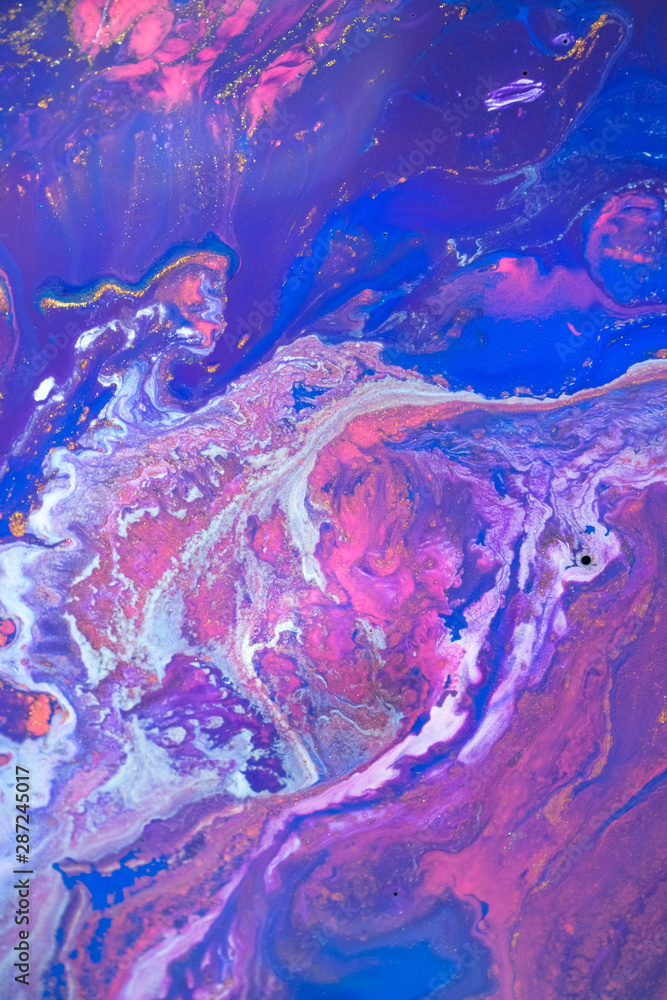 Abstract created using the technique of liquid acrylic. Macro ...