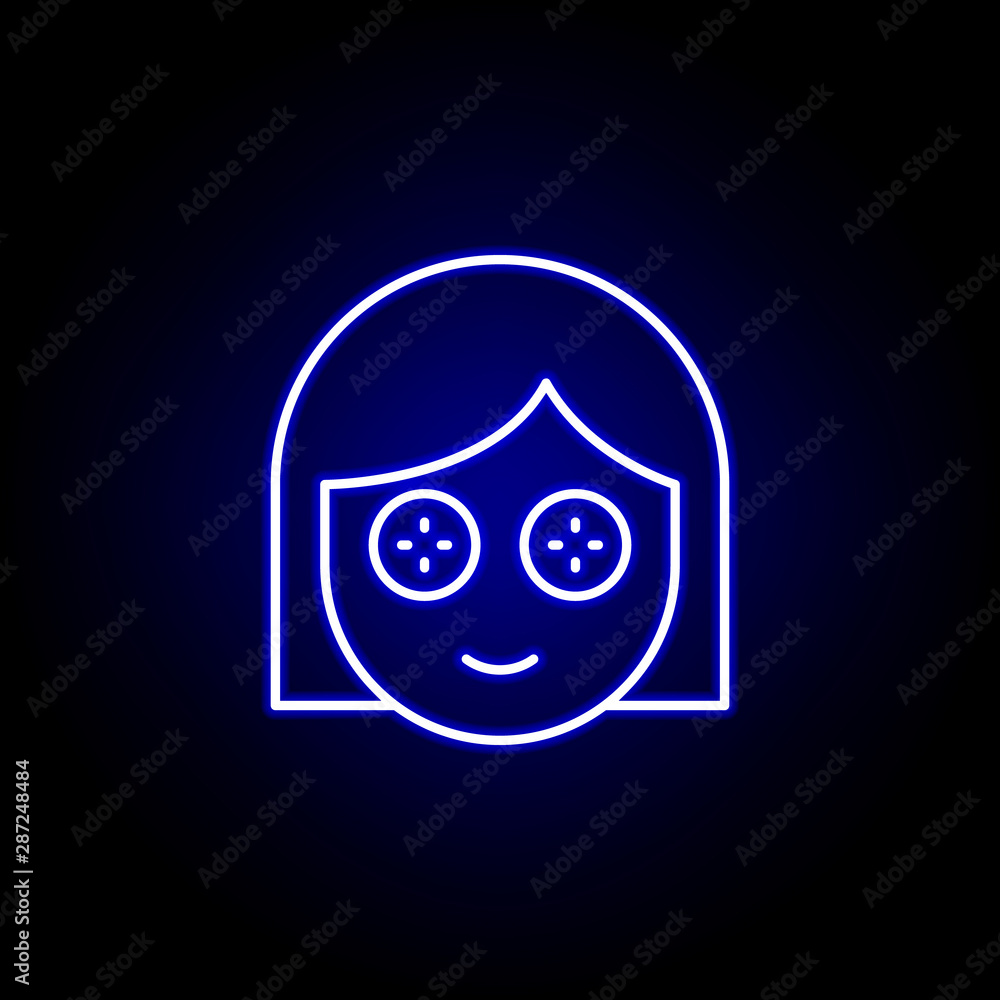 facial mask line neon icon. Elements of Beauty and Cosmetics ...