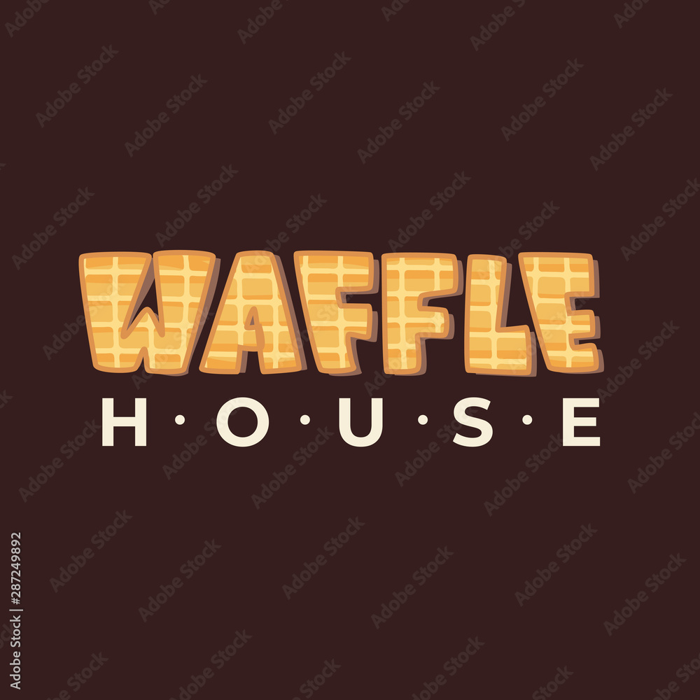 Waffle logo - lettering design. Vector illustration. Stock Vector ...