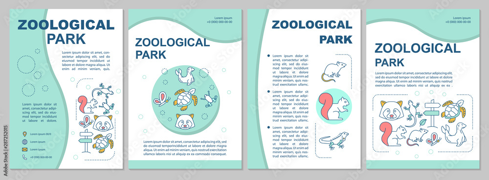 Zoological park brochure template layout. Animals species. Flyer ...