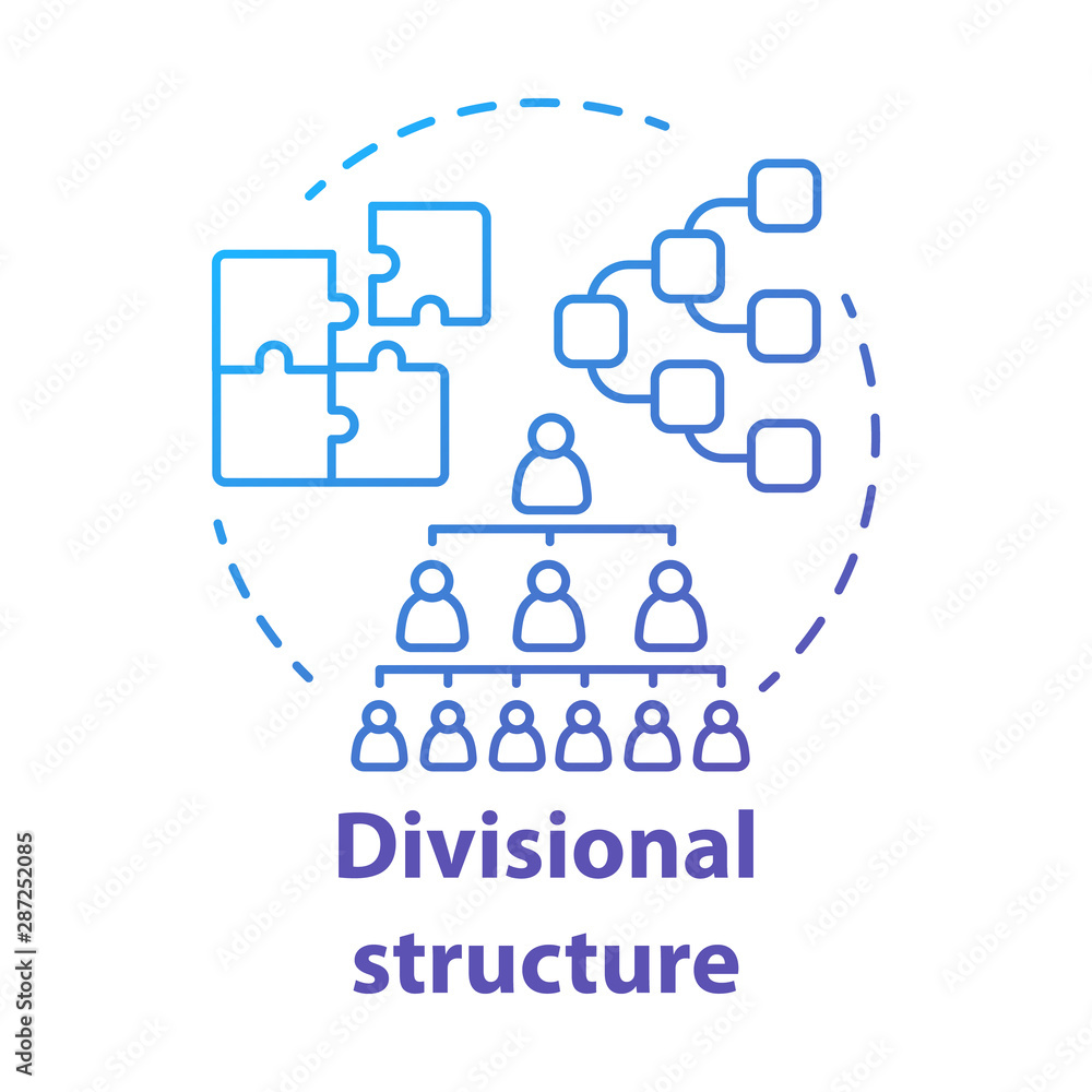 Divisional corporate structure concept icon. Organization hierarchy ...
