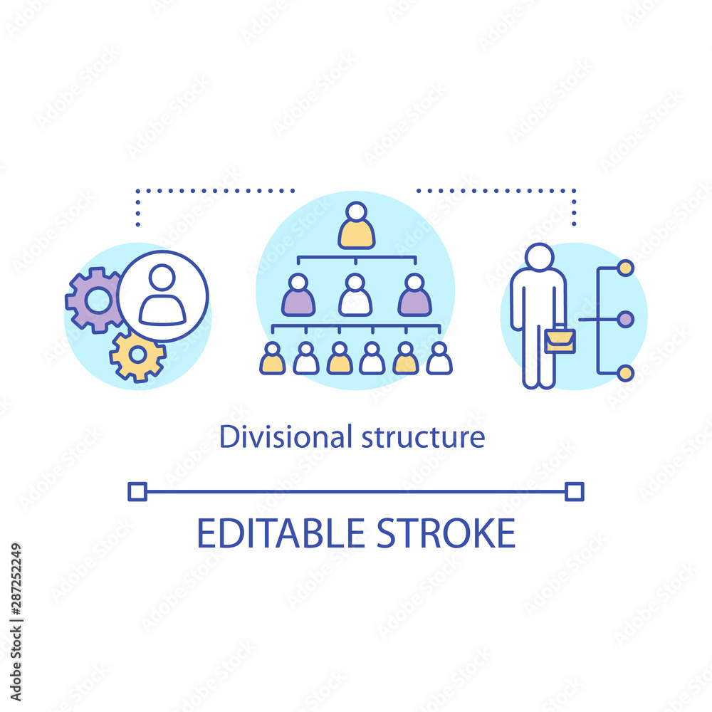 Divisional corporate structure concept icon. Company hierarchy idea ...