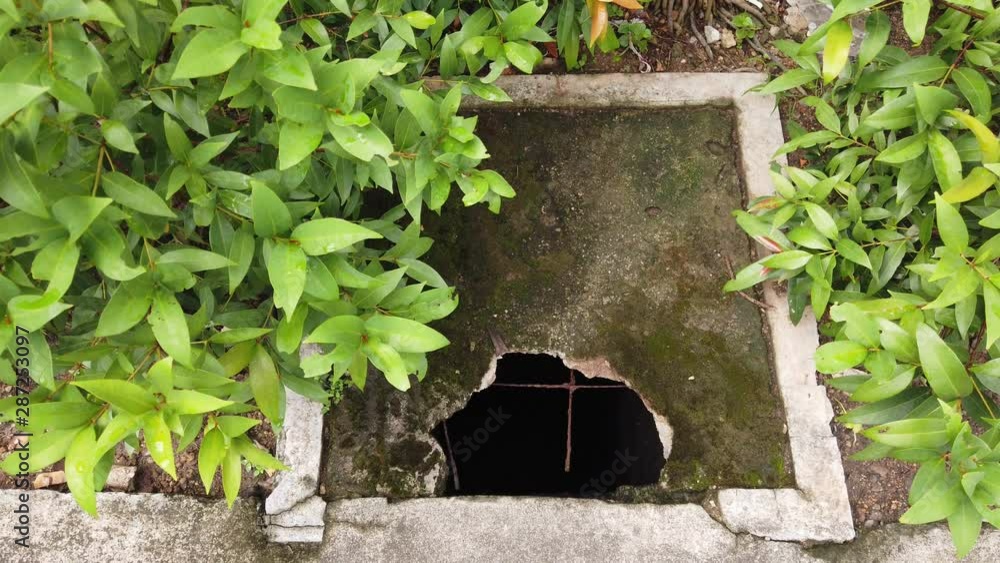 broken and crack manhole cover - Dangerous for people who walking ...