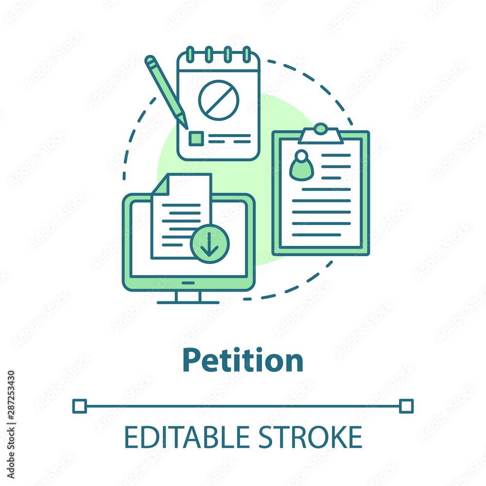 Petition concept icon. Signature collection idea thin line illustration ...