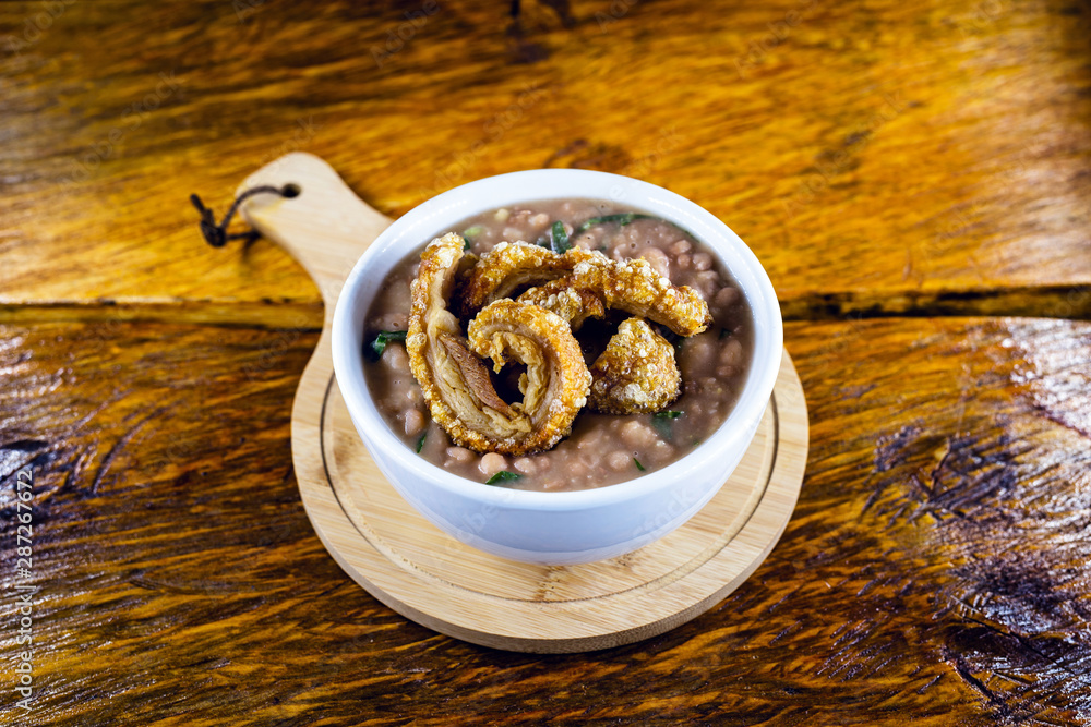 mashed bean sausage called Tutu de Feijao in Brazil. Typical Brazilian ...