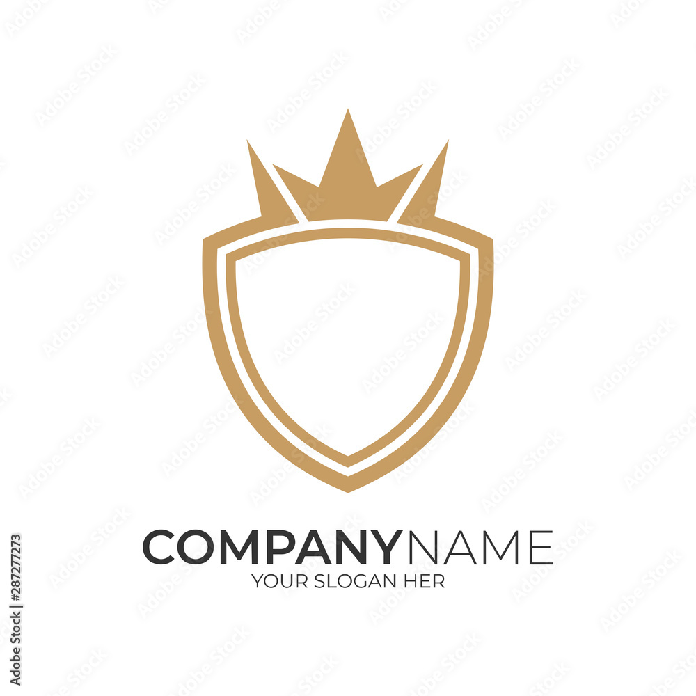 shield crown logo template ready for use, shielding flat icon, security ...