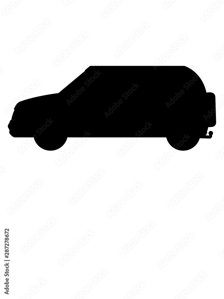 umriss silhouette auto geländewagen anhänger kuplung urlaub fahren ...