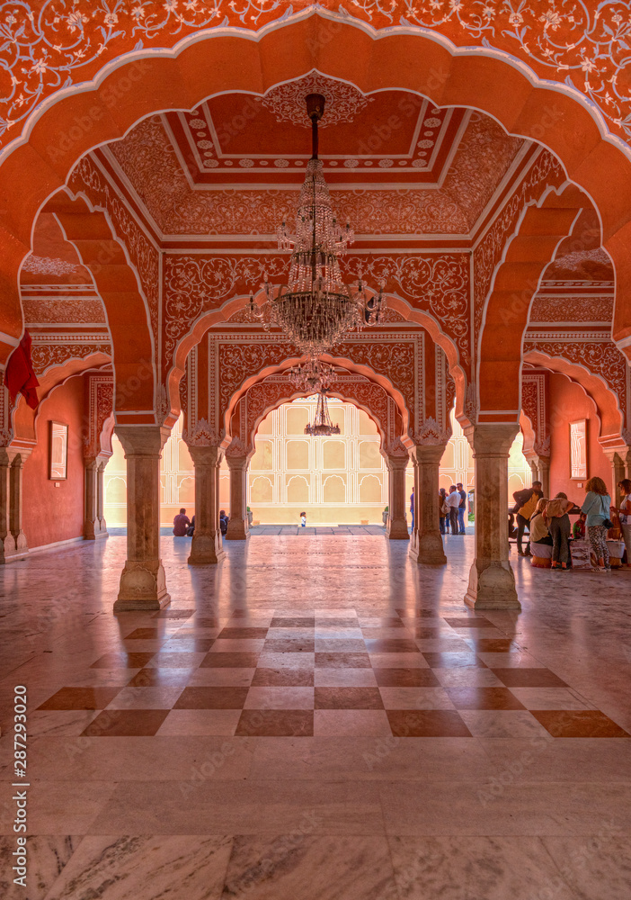 City Palace, Jaipur, which includes the Chandra Mahal and Mubarak Mahal ...