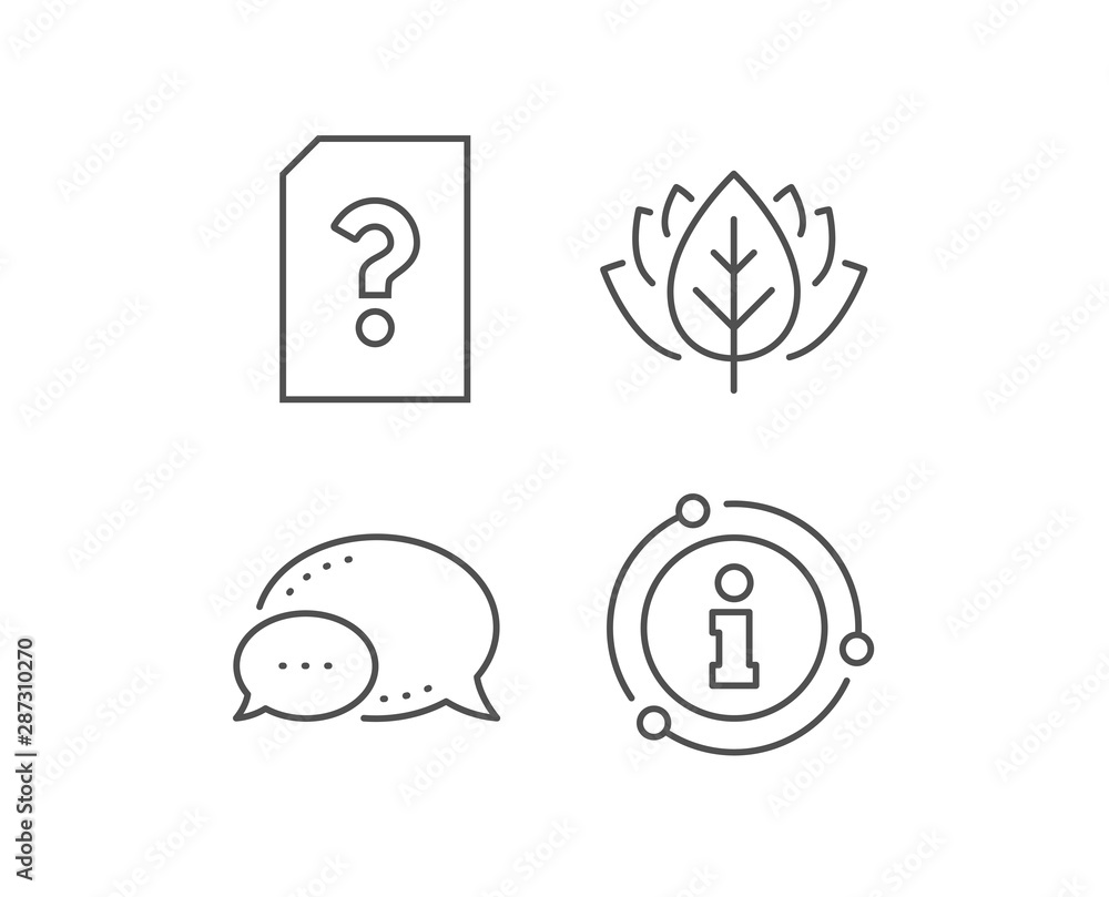Unknown Document line icon. Chat bubble, info sign elements. File with ... Unknown Document line icon. Chat bubble, info sign elements. File with ...