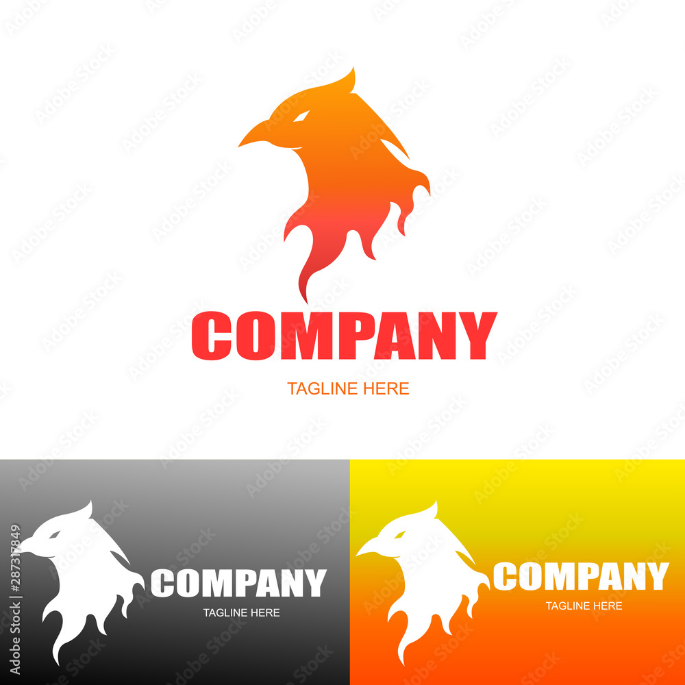 Bird Logo,fire bird logo vector design. Burning bird logo template ...
