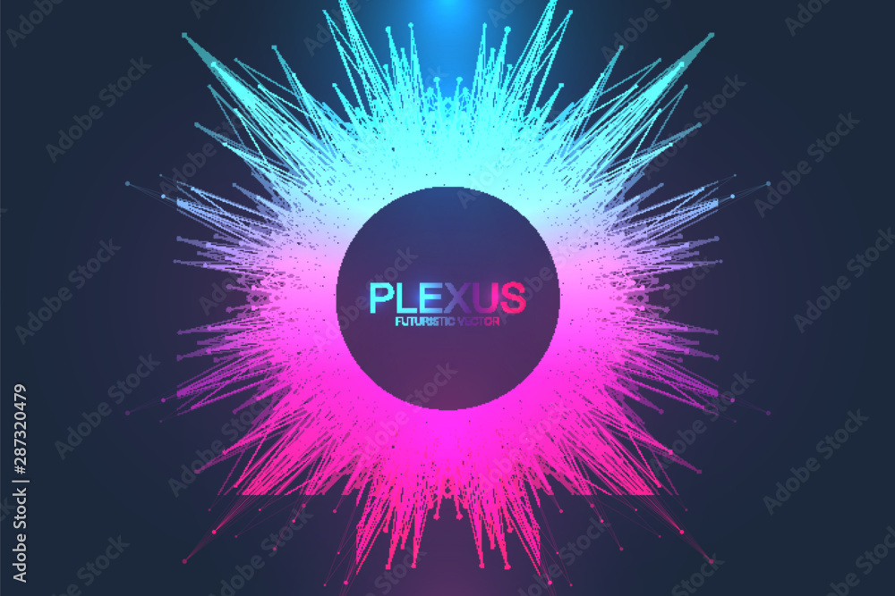 Abstract plexus background with connected lines and dots. Big data ...