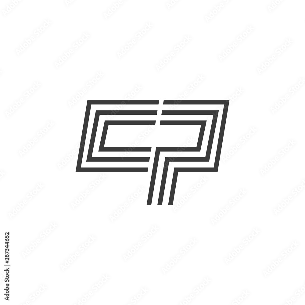 CP Letter Logos Design with Creative Modern Trendy Typography Stock ...