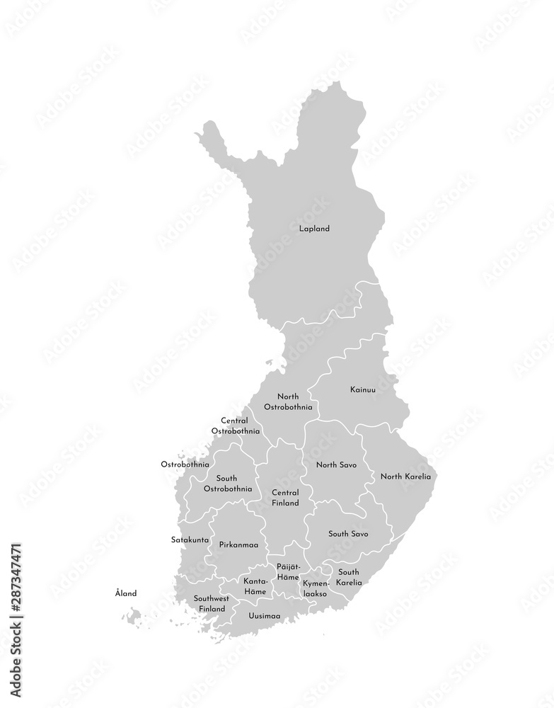 Vector isolated illustration of simplified administrative map of ...