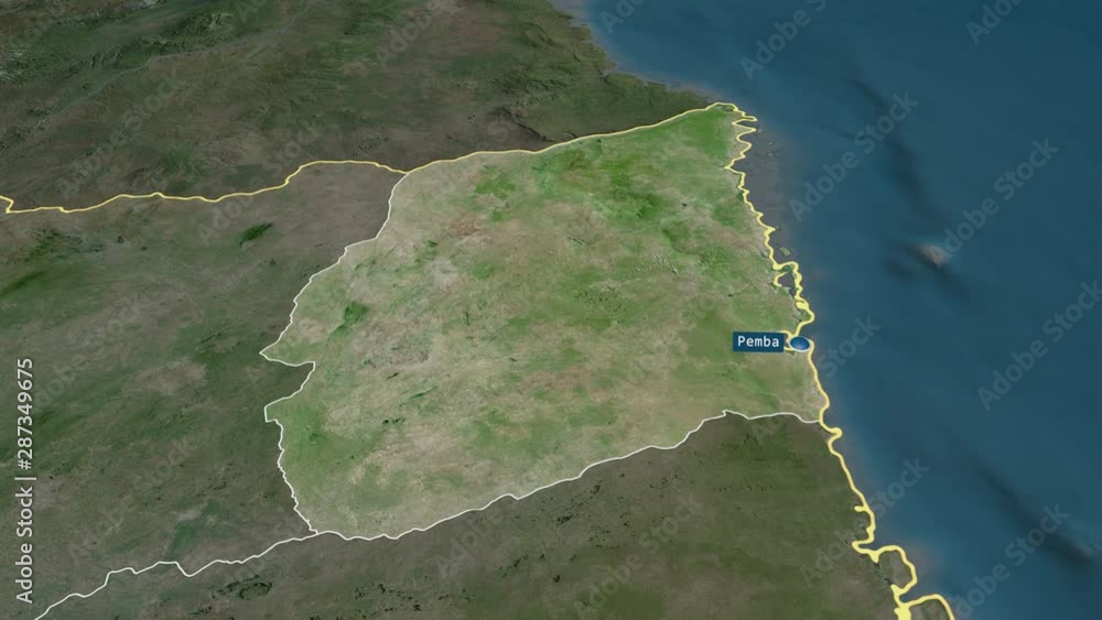 Vidéo Stock Cabo Delgado - province of Mozambique with its capital ...