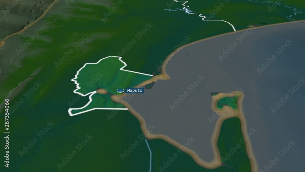 Maputo City - province of Mozambique with its capital zoomed on the ...