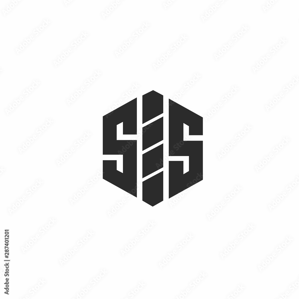 Abstract letter SIS, hexagonal logo design template Stock Vector ...