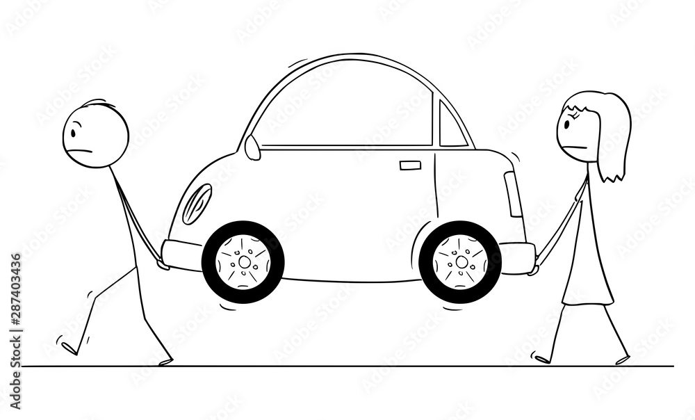 Stick Figure Car Black And White