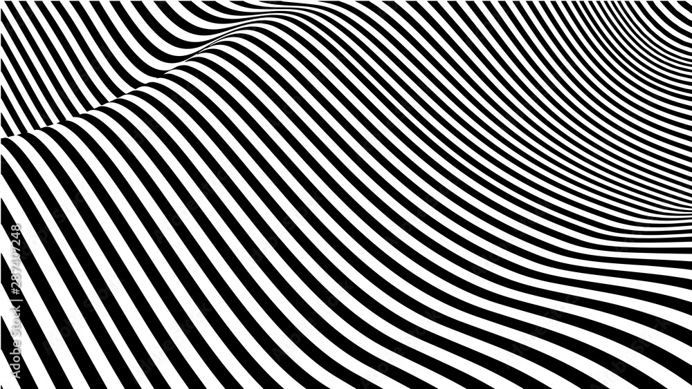 Optical illusion wave. Optical effect mobius wave. Vector illustration ...