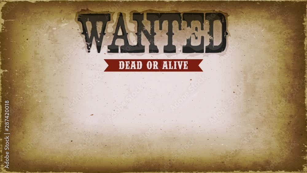 Vintage Wanted Western Poster background Animation/ G:\illustrations ...