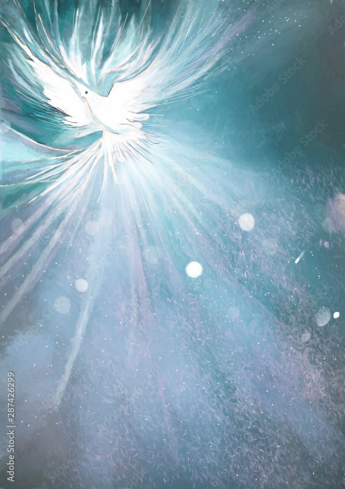 Holy Spirit. Christian painting background Stock Illustration | Adobe Stock