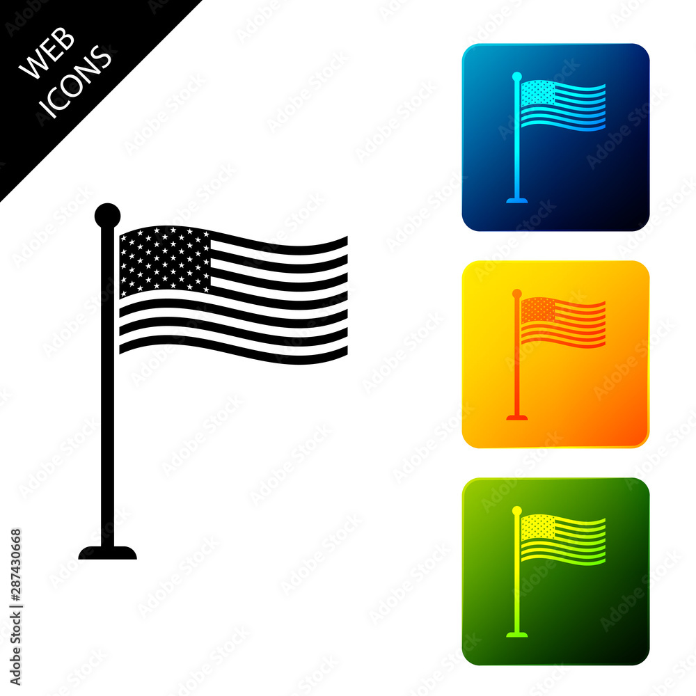 American Flag Icon Square