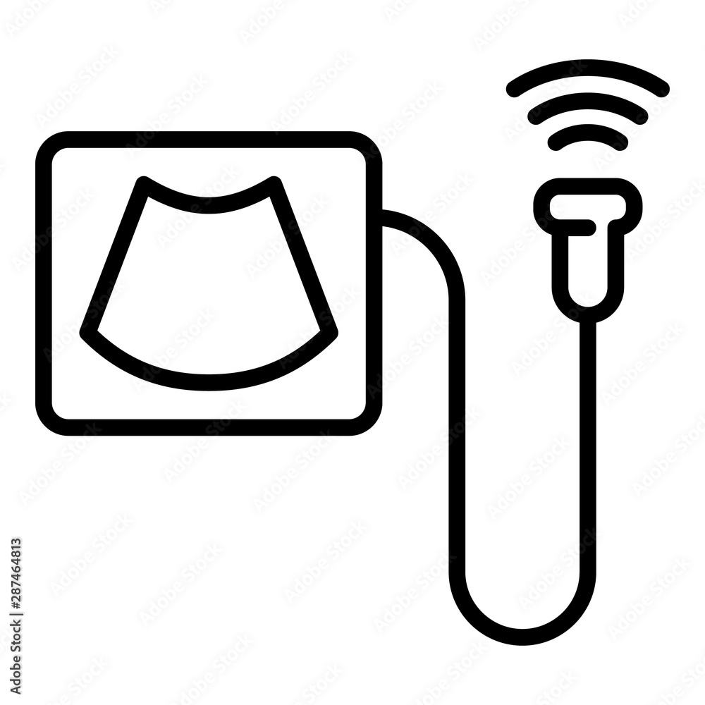 Ultrasound scanner screen icon. Outline ultrasound scanner screen ...
