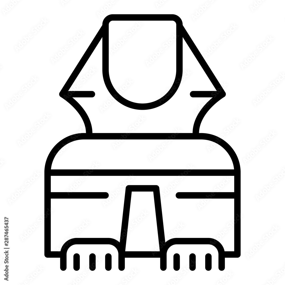 Egyptian sphinx in front icon. Outline egyptian sphinx in front vector ...