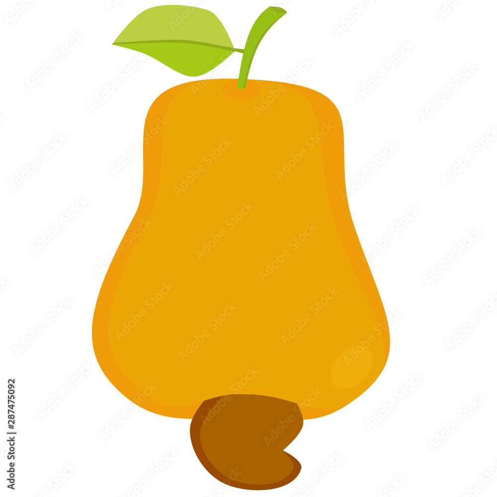 cashew, fruit cartoon illustration in 2d design style Stock Vector ...