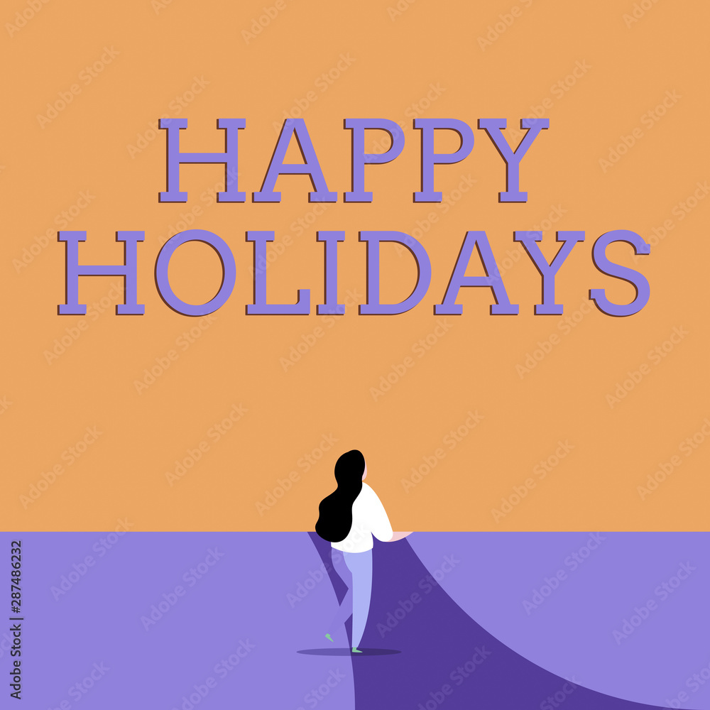 Conceptual hand writing showing Happy Holidays. Concept meaning Made a ...