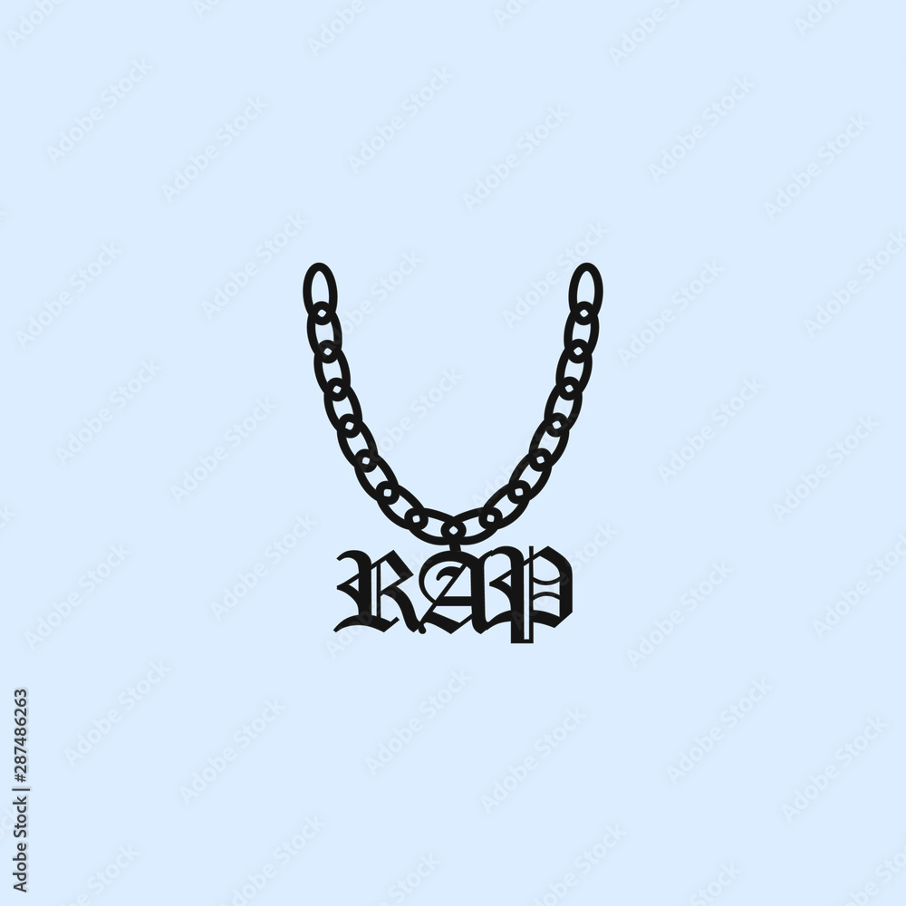 chain with symbol of rap icon. Elements of life style icons. Premium ...