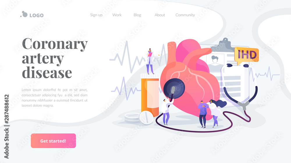 Circulatory system complications. Cardiologists studying human organ ...