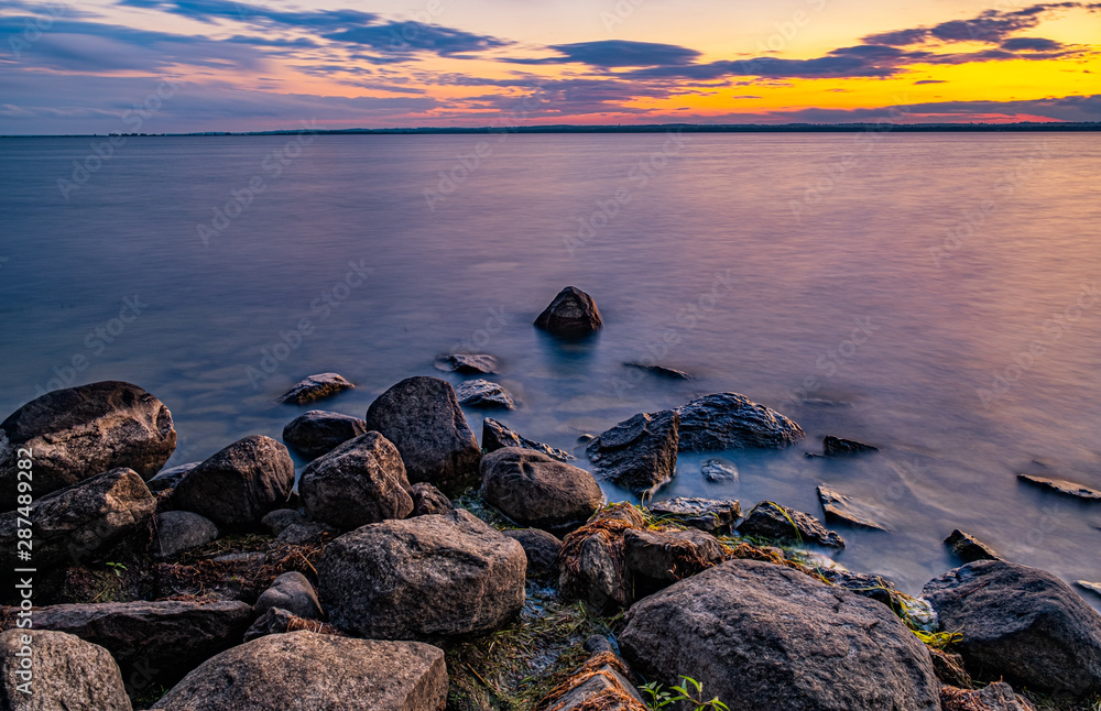 Sunset at Clardon Beach Georgina Ontario, with great view of the lake ...